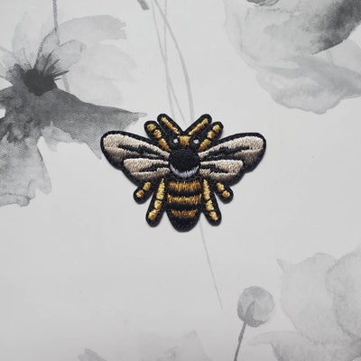 Tiny Bee Patch Iron on Embroidered Patches Metallic Gold - Etsy