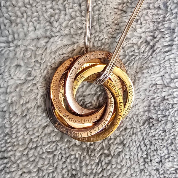 Engraved Triple Layer Necklace, Layered Necklace Set, Multi Layer Disc ...