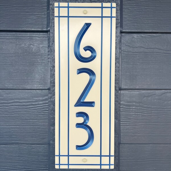 Vertical Craftsman Address Sign Engraved House Number. Choice of 3 ...
