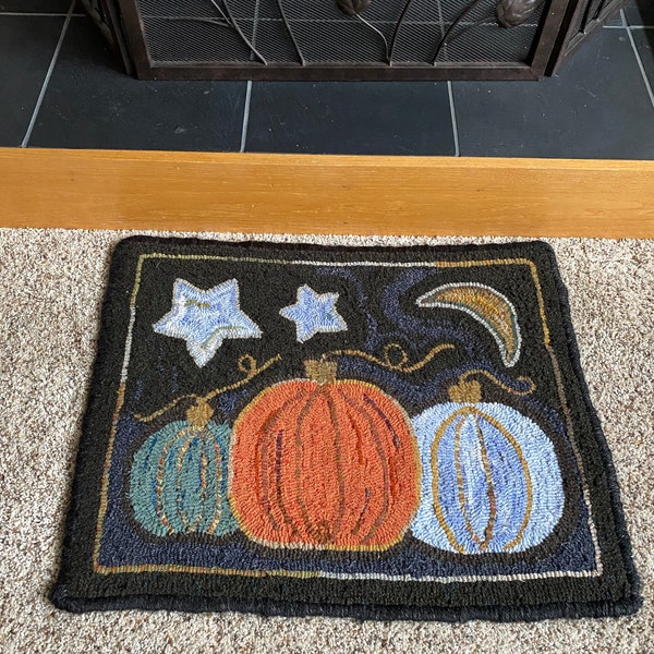 Rug Hooking PATTERN, Pumpkin Trio, 20" X 26", P170, Pumpkin Hooked Rug ...