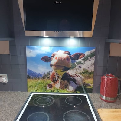 Kitchen Glass Splashback Toughened and Heat Resistant Tile Cooker Panel ...