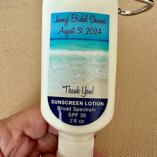 Personalized Starfish Wedding Sunscreen Favors, SPF 30 With Clip ...