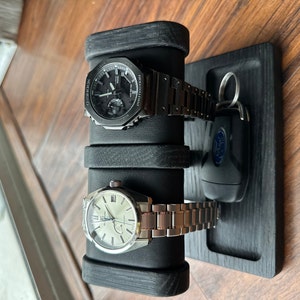 Wooden Watch Stand for Men's Wristwatch Black Walnut, Oak, Fumed Oak - Etsy