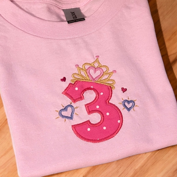 BX Princess Tiara Numbers Set 0-9 Applique Machine Embroidery Design ...