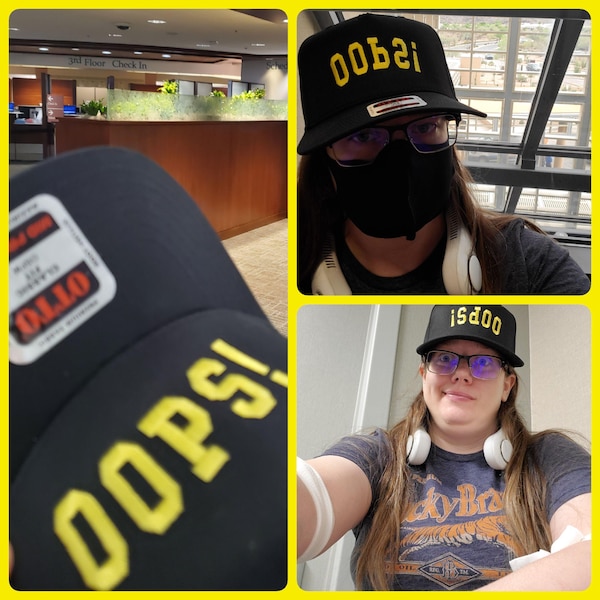 Custom Upside Down Text Hat, 5 Panel Two Tone Embroidered Hat, Snapback ...