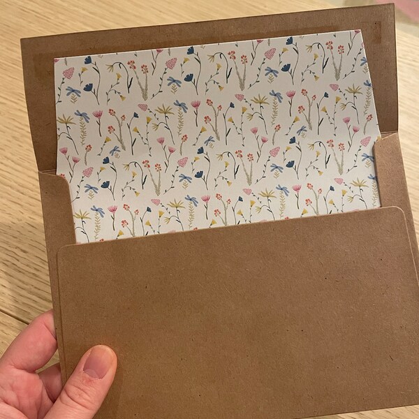 Printable Floral Envelope Liners, Digital Download A7 Envelope Liners ...