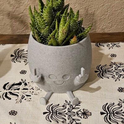 Middle Finger Happy Planter in ALL Colors Kawaii Planter, Planter With ...