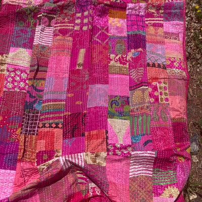 Bohemian Patchwork Quilt Kantha Quilt Handmade Vintage Quilts Boho Twin ...