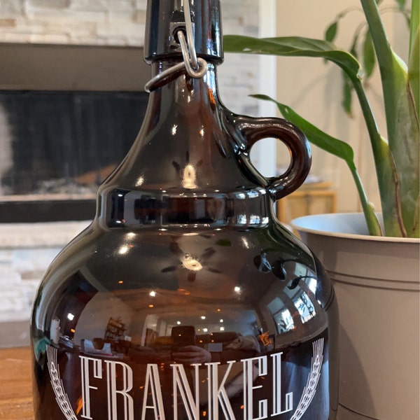 Five (5) Custom Beer Growlers With Flip Top **HAND ENGRAVED** Groomsmen ...
