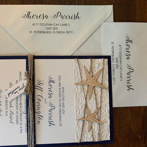 Personalized Beach Wedding Invitation Suite, Beach Themed Wedding ...