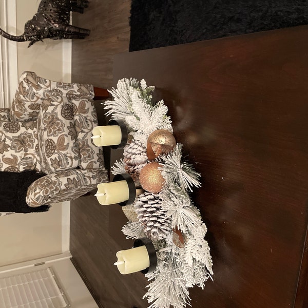 Christmas - Ultra Realistic Winter White Gold Faux Centerpiece ...