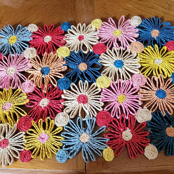 Fleur Multicolor Placemats for Table Decor, Multicolor Woven Placemats ...
