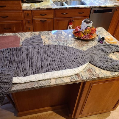 Crochet Pattern for Shark Tail Blanket DIY Tutorial Baby Prop ...