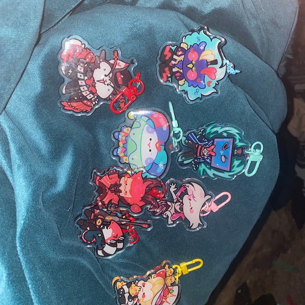 Helluva Boss Inspired Keychain | 2.3" Charms Ft. Ozzy & Fizzarolli ...