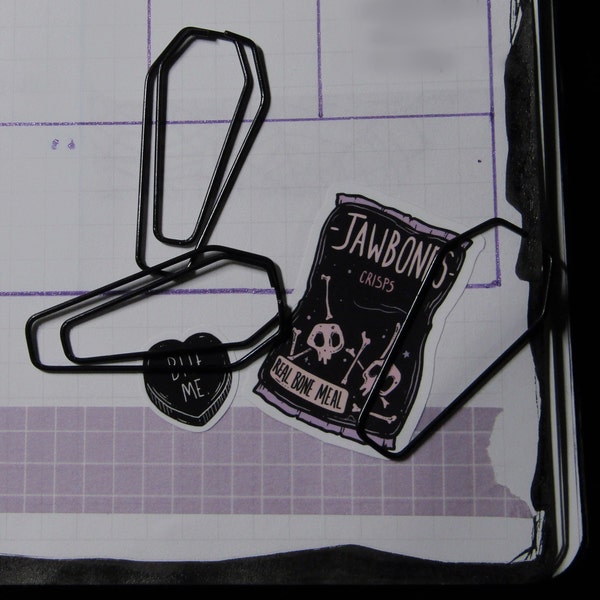 Coffin Paperclips, Spooky Cute, Goth - Etsy