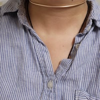 Gold Neck Cuff, Neck Collar, Open Neck Choker, Gold Metal Choker ...