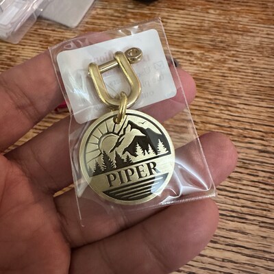 Brass Dog Tag, Personalized Brass Pet ID Tag, Custom Cat Tag, Unique ...