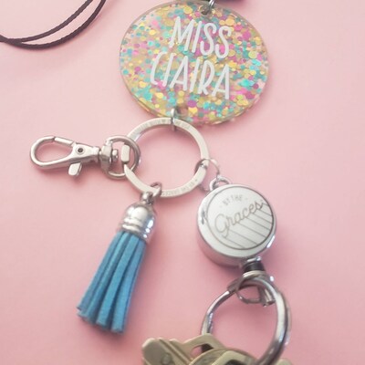 Retractable Reel Add-on for Lanyards, Keys, or Badge Extends up to 12 ...