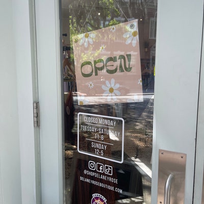 Colorful Business Hours Open Vinyl Decal Sticker Sign - Etsy