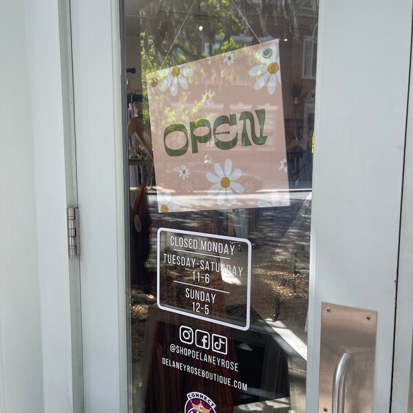 Reversible Block Lettering Retro Open Closed Small Business Entrance ...
