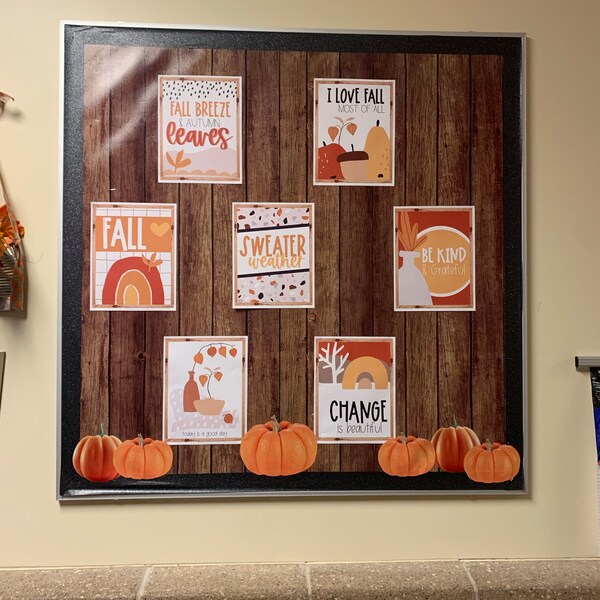 Fall Boho Classroom Posters, Easy and Modern Autumn Classroom ...