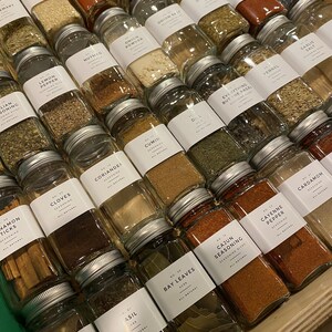 Modern-numbered Spice Labels Water and Oil Resistant - Etsy