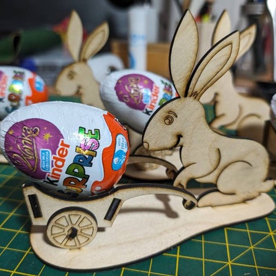 Easter Eggs Rabbit Stand Vector File for Laser Cutting CNC. Vector ...