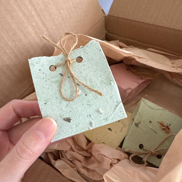 Plantable Holiday Gift Tags, 14 Green Tags With Assorted Stamps ...