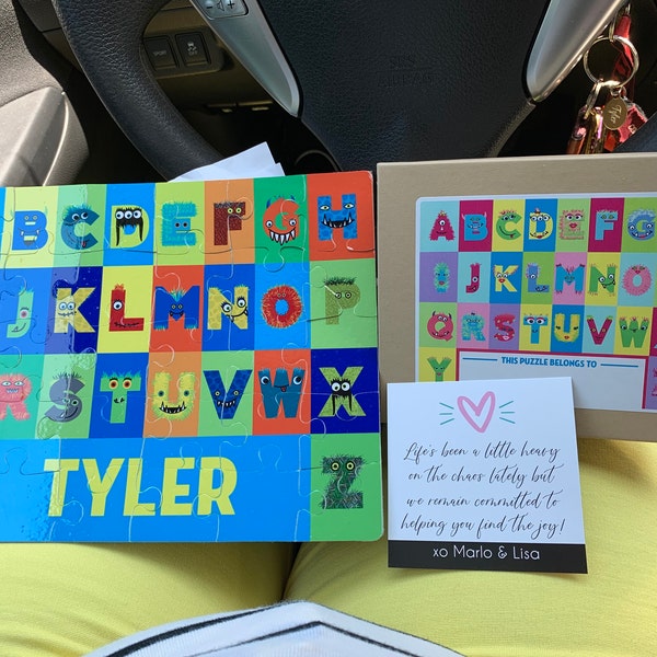 Personalized Monster Alphabet Puzzle for Kids With Name | Custom ...