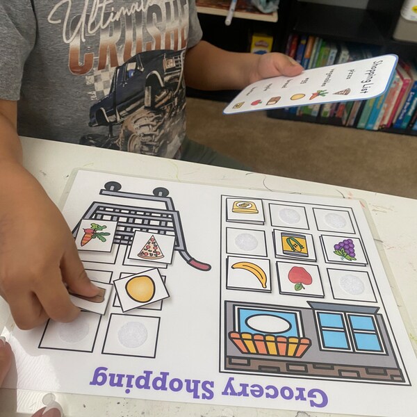 Preschool Pre- Kindergarten Matching Game Bundle: Pretend Play Shopping ...