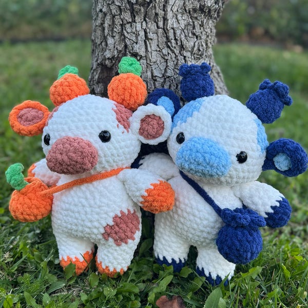 2 in 1 Cow Plushie Crochet Pattern | Peach Cow and Avocado Cow ...