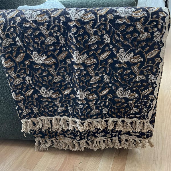 Premium Moody Touch for the Bedroom Handmade Throw Hand Block Print ...