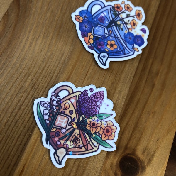 Zodiac Holographic Stickers | Astrology | Tea Cups | Vinyl - Etsy