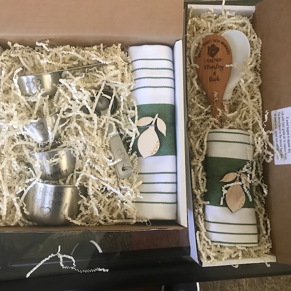Baking Gift Box for Bride: Wooden Spoon, Engraved Spatula, Personalized ...