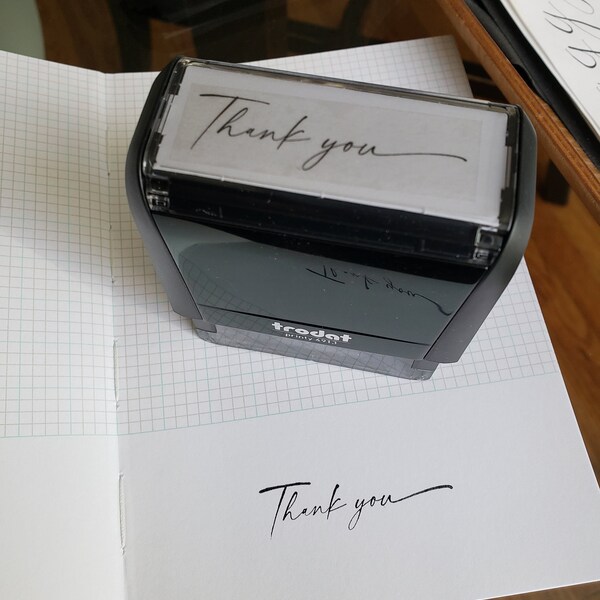 Cute Swash Thank You Rubber Stamp - Script Stamper - DIY Favor Tags ...