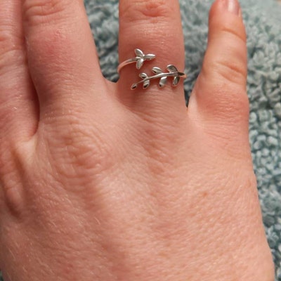 Adjustable Ring, Silver Leaves Ring, Open Ring, Stack Ring, Rings for ...
