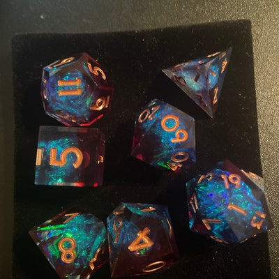 Blue Lightning DND D20 Dice, Resin Sharp Edge Dice Set, D&D Dice Set ...
