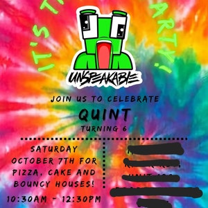 Unspeakable Invitation, Unspeakable Birthday Invite, Unspeakable ...