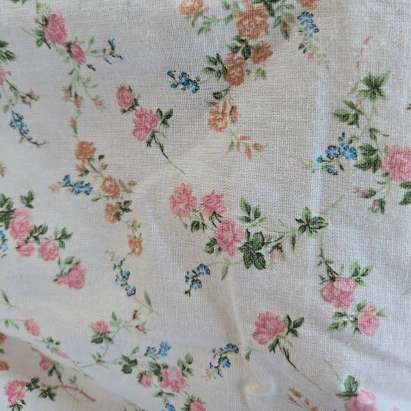 Mini Rose | Floral Cotton Linen by the Yard, 3 Colors, Made in Korea ...
