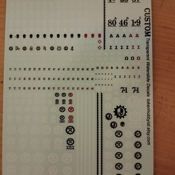 Waterslide Decals and Transfers for Tabletop Miniatures / Roleplaying ...