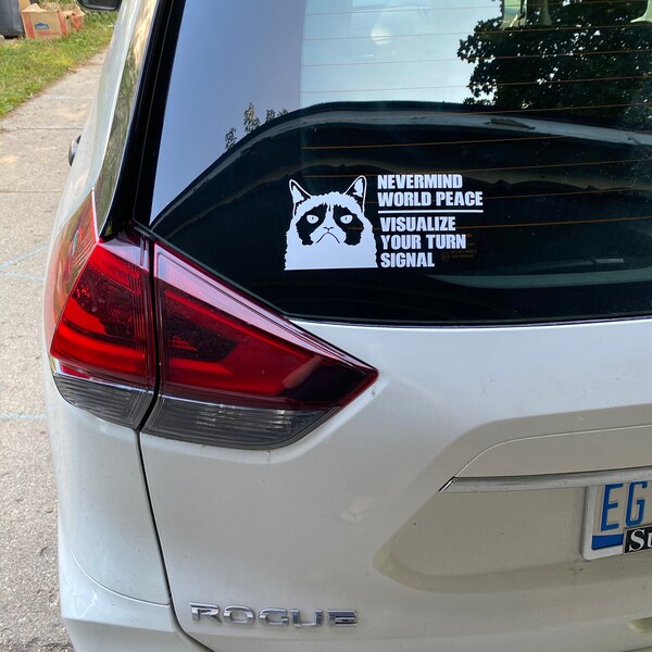 Grumpy Cat Decal.. Nevermind World Peace Visualize Your Turn Signal ...