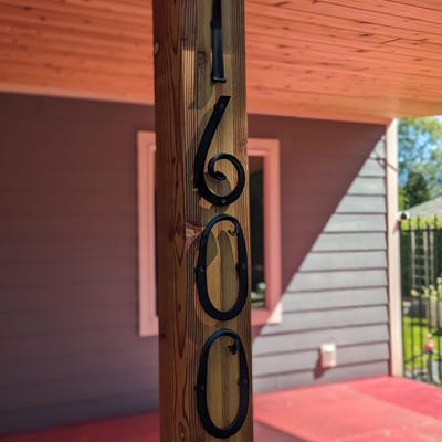 8'' Large Metal House Numbers. Hand Forged Iron House Number. 8 Inch ...