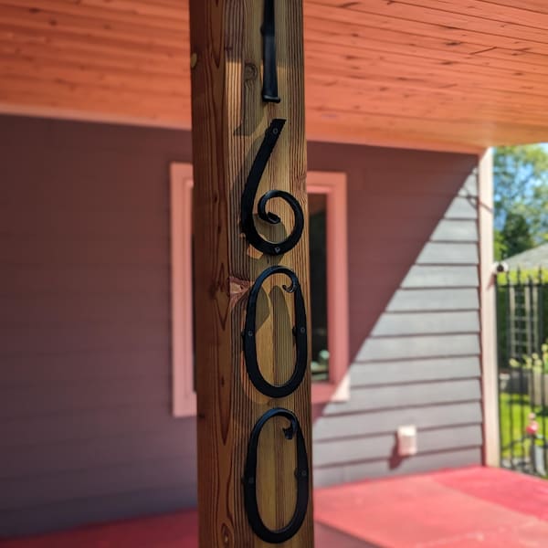 8'' Large Metal House Numbers. Hand Forged Iron House Number. 8 Inch ...