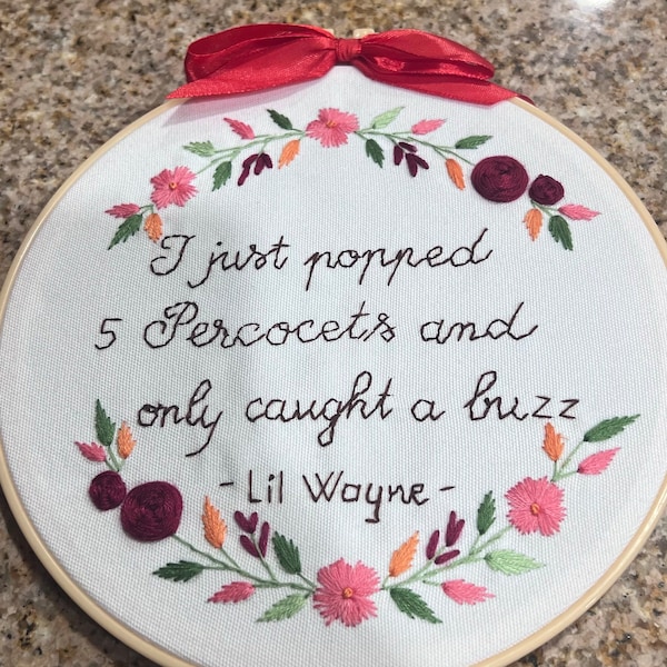 Custom Embroidery Hoop Art: Floral Name Sign, Personalized Gift - Etsy