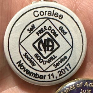 Personalized NA Keychain Recovery Themed Button-style Keychains ...