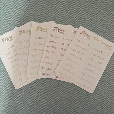 Foil Custom Words Planner Stickers, Foiled Functional Script for Erin ...