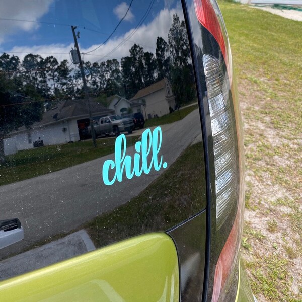 Chill Vinyl Decal - Mindfulness Gift, Water Bottle Decal, Aesthetic ...