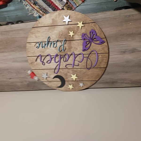 Moon and Stars Nursery Sign Custom Baby Name Sign Nursery 3D Sign ...