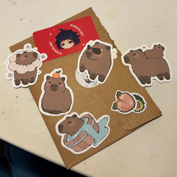 Cute Capybara Sticker Set | Cute Capybaras Sticker Pack Waterproof ...