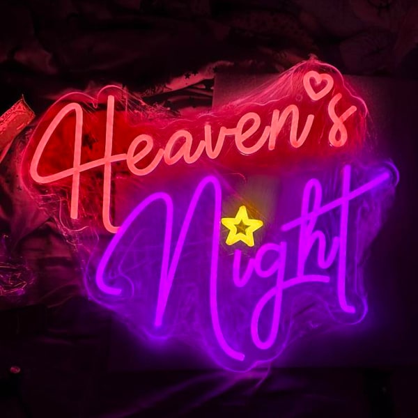 Heaven's Night Neon Sign | Custom Neon Lights Sign | Wedding Neon Sign ...